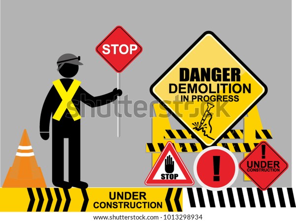 Danger Under Construction Sign Stock Vector (Royalty Free) 1013298934 ...