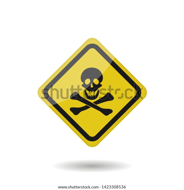Danger Vector Sign Yellow Warning Badge Stock Vector (Royalty Free ...