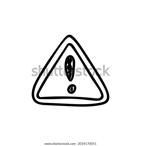 Danger Warning Alert Doodle Hand Drawn Stock Vector (Royalty Free ...