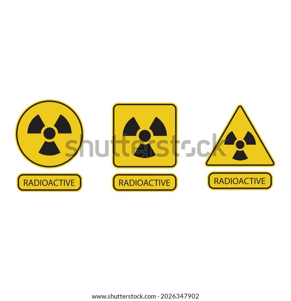 Danger Warning Circle Yellow Sign Radioactive Stock Vector (Royalty ...