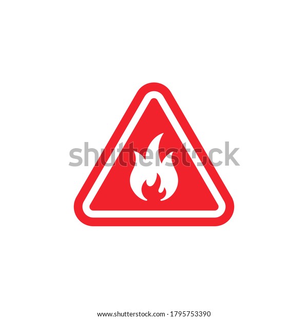 Danger Warning Icon Fire Sign Flame Stock Vector (Royalty Free ...