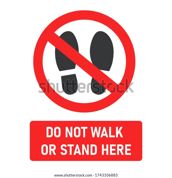 Danger Warning Label Do Not Walk Stock Vector (Royalty Free) 1743106883 ...
