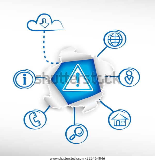Danger Warning Sketch Diagrams Doodle Vector Stock Vector (Royalty Free ...