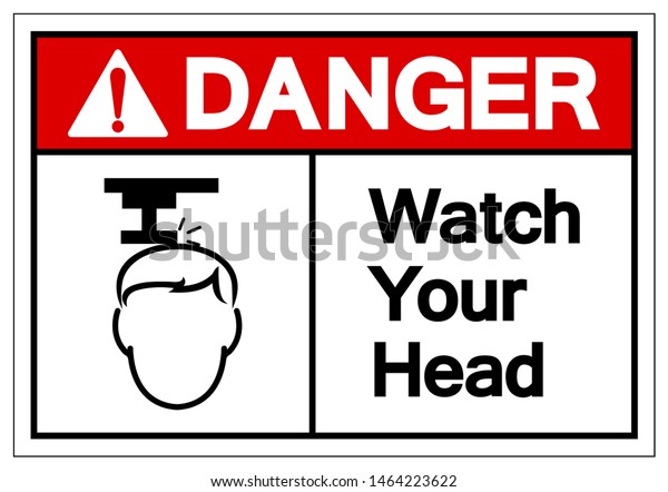 Danger Watch Your Head Symbol Sign Stock Vector (Royalty Free ...