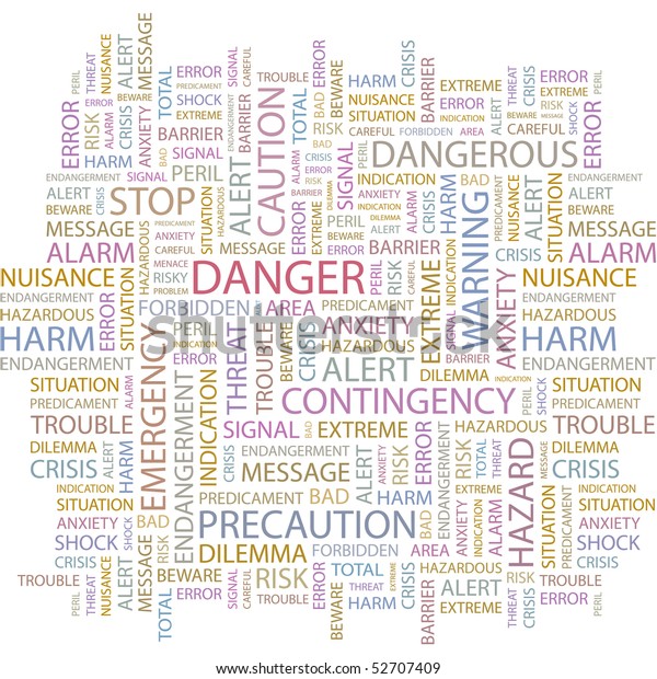 Danger Word Collage On White Background Stock Vector (Royalty Free ...