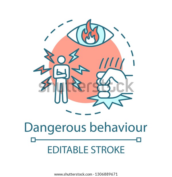 Dangerous Behaviour Concept Icon Anger Aggression Stock Vector (Royalty ...