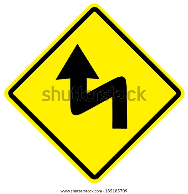 Dangerous Corner Ahead Traffic Sign Vector Stock Vector (Royalty Free ...