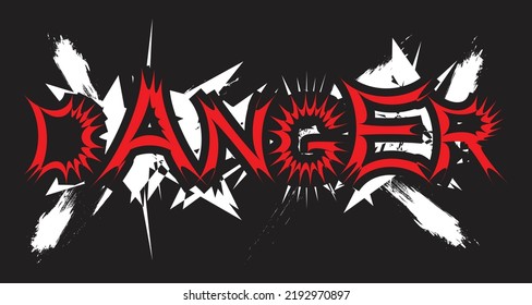 Dangerous Grunge Vector Illustration Red Black Stock Vector (Royalty ...