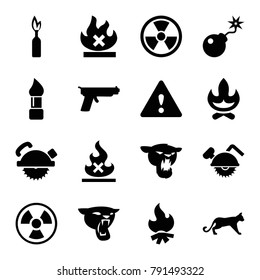 Dangerous Icons Set 16 Editable Filled Stock Vector (Royalty Free ...