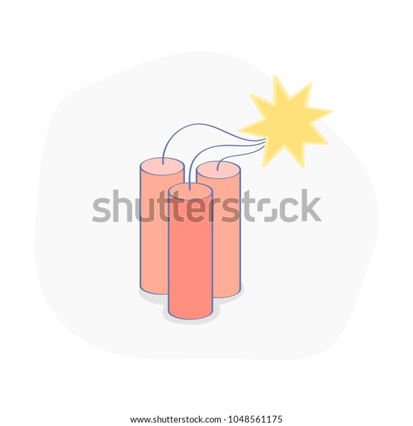 Dangerous Ignited Dynamite Risk Strong Explosion Stock Vector (Royalty ...