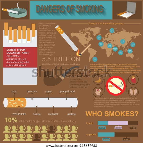 Dangers Smoking Infographics Elements Vector Illustration Stock Vector ... Dangers Smoking Infographics Elements Vector Illustration Stock Vector ...