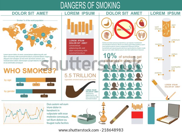Dangers Smoking Infographics Elements Vector Illustration Stock Vector ... Dangers Smoking Infographics Elements Vector Illustration Stock Vector ...
