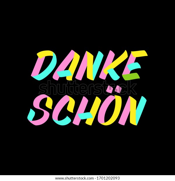 Danke Schon Brush Sign Paint Lettering Stock Vector (Royalty Free ...