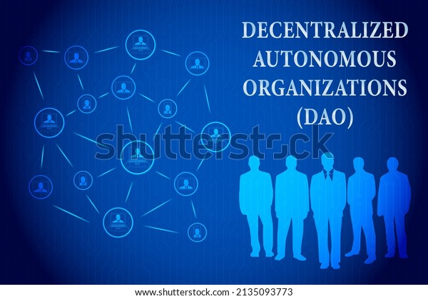 Dao Decentralized Autonomous Organization Concept Design Stock Vector ...
