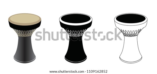 Darbuka Set Percussive Oriental Arabic Instrument Stock Vector (Royalty ...