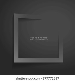 Modern Gray Square Frame Black Background Stock Vector (Royalty Free ...