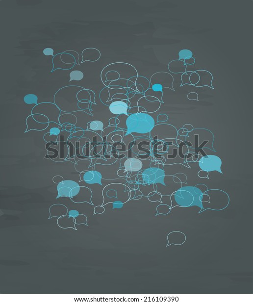 Dark Background Blue Different Speech Bubbles Stock Vector (Royalty ...