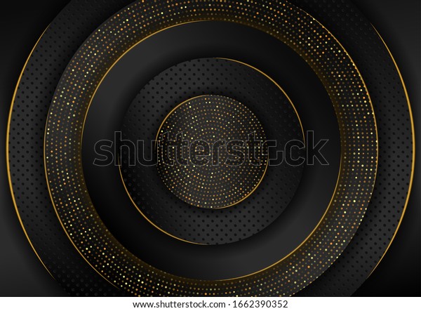 Dark Black Shiny Gold Dots Pattern Stock Vector (Royalty Free ...
