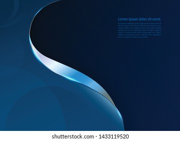 Dark Blue Background Wave Metallic Vector Stock Vector (Royalty Free ...