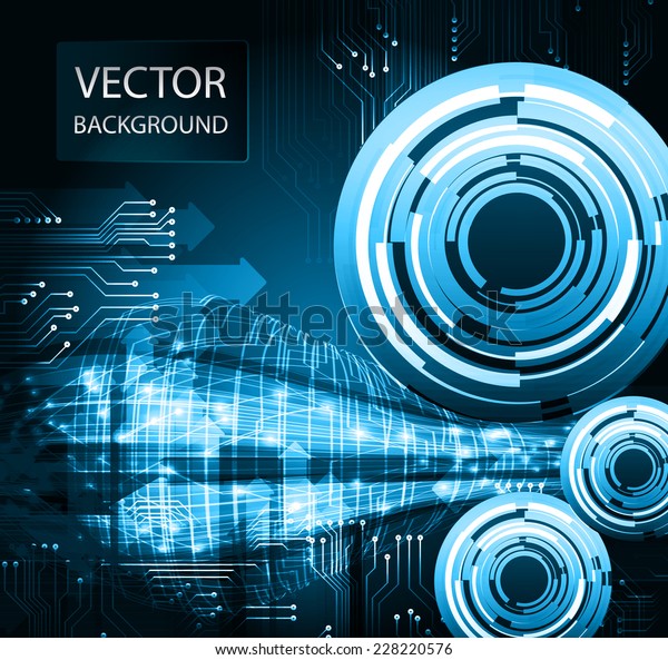 Dark Blue Color Light Abstract Technology Stock Vector (Royalty Free ...