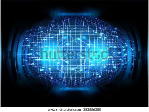 Dark Blue Color Light Abstract Technology Stock Vector (Royalty Free ...