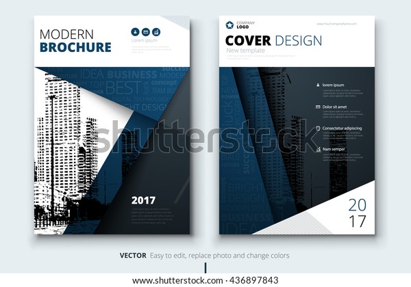 Dark Blue Cover Design Brochure Creative Stock Vector (Royalty Free ...
