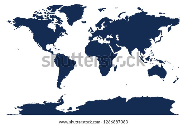 Dark Blue Isolated Detailed Global Map Stock Vector (Royalty Free ...