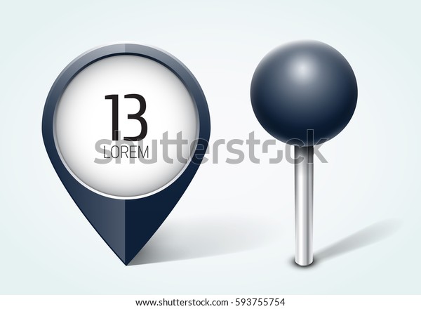 Pin azul oscuro / Puntero de: vector de stock (libre de regalías ...