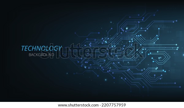 Dark Blue Technology Background Circuit Diagramtechnology Stock Vector ...