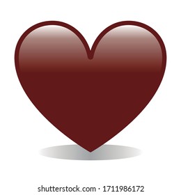 Dark Brown Heart Emoji Vector Stock Vector (Royalty Free) 1711986172 ...
