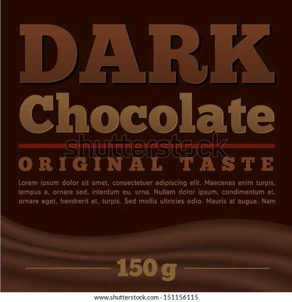 Dark Chocolate Label On Dark Brown Stock Vector (Royalty Free) 151156115