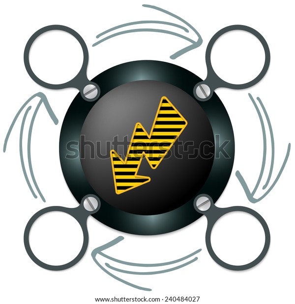 Dark Circular Frame Text Arrows Flash Stock Vector (Royalty Free ...