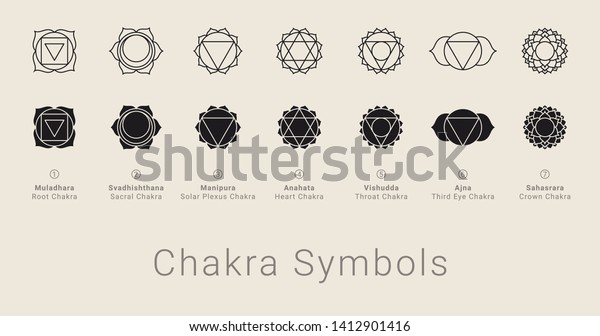 Dark Color Chakra Set Light Background Stock Vector (Royalty Free ...