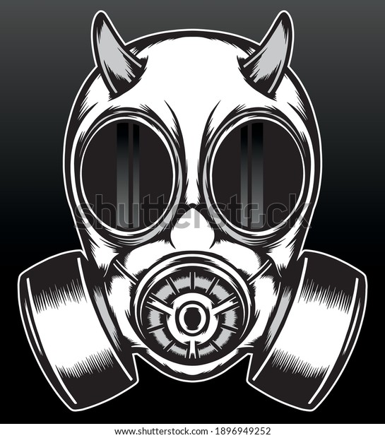 Dark Demon Gas Mask Premium Vector Stock Vector (Royalty Free ...