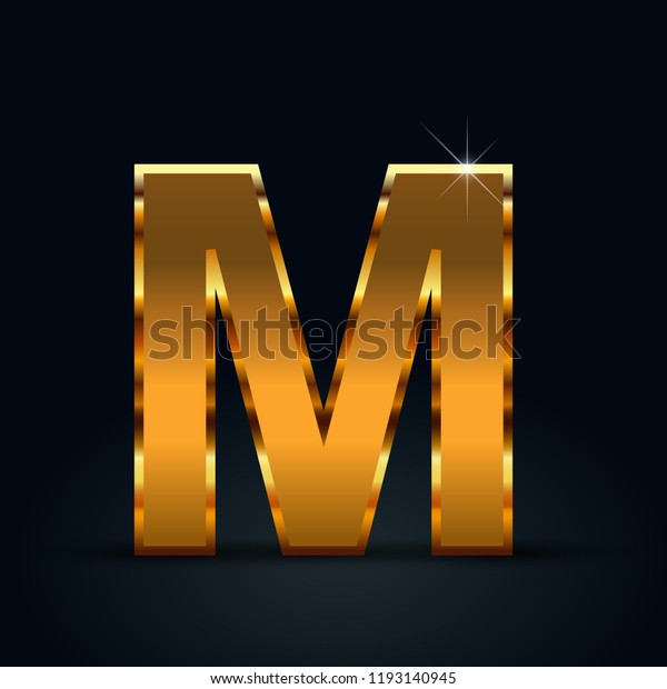 Dark Gold Letter M Uppercase Vector Stock Vector (Royalty Free ...