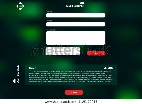 Dark Green Feedback Form Ui Webdesign Stock Vector (Royalty Free ...