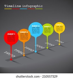 Monochrome Infographic Timeline Report Template Bubbles Stock Vector ...