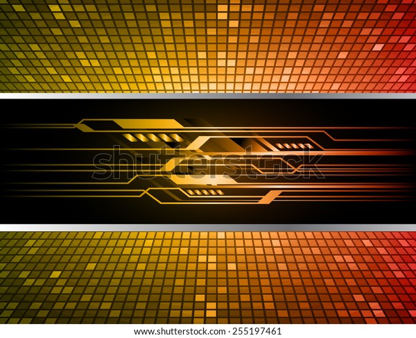Dark Orange Color Light Abstract Technology Stock Vector (Royalty Free ...