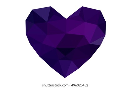 Dark Purple Heart Isolated On White Stock Vector (Royalty Free ...
