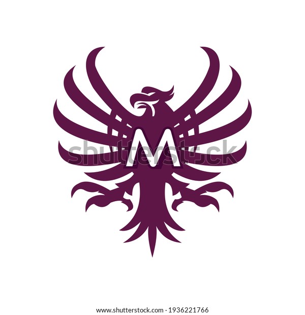 Dark Purple Phoenix Logo Big Bird Stock Vector (Royalty Free ...