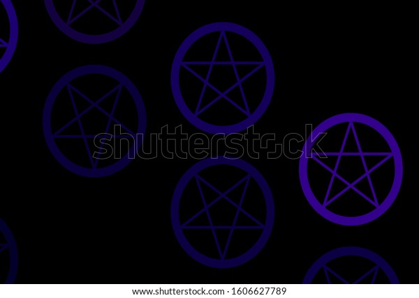 Dark Purple Vector Background Occult Symbols Stock Vector (Royalty Free ...