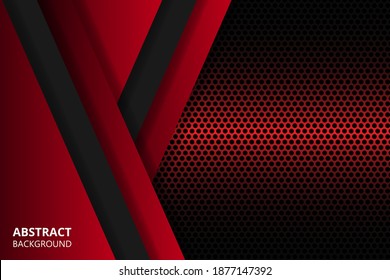 10 Dark red abstract background with carbon fiber and triangular shapes ...