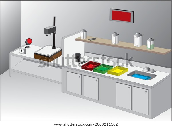 Dark Room Floor Plan Vector Drawing 库存矢量图（免版税）2083211182 | Shutterstock