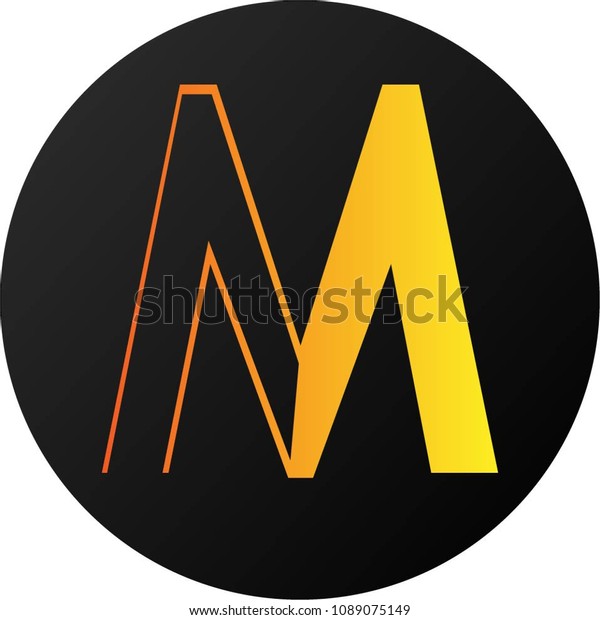 Dark Round Orange Letter M Logo Stock Vector (Royalty Free) 1089075149 ...