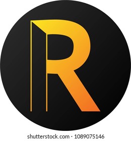 Dark Round Orange Letter R Logo Stock Vector (Royalty Free) 1089075146 ...