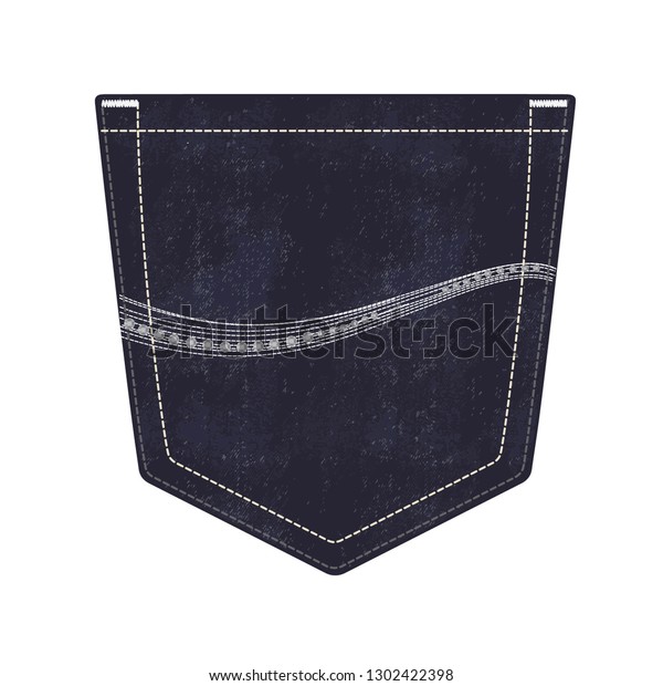 Dark Wash Denim Back Pocket Designlayout Stock Vector (Royalty Free ...