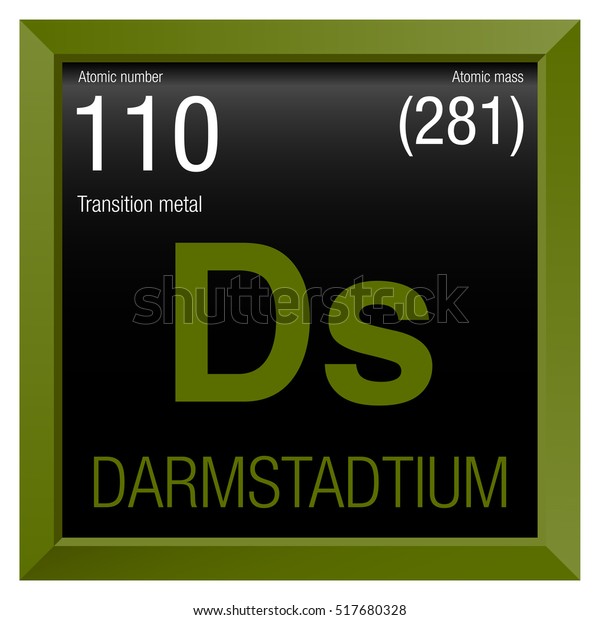 Darmstadtium Symbol Element Number 110 Periodic 스톡 벡터(로열티 프리) 517680328 ...