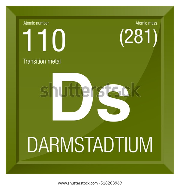 Darmstadtium Symbol Element Number 110 Periodic Stock Vector (Royalty ...