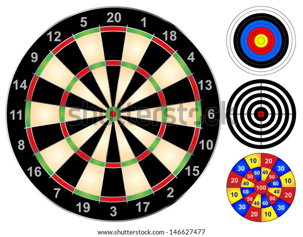 Dart Board Other Target Games Vector Stock Vector (Royalty Free) 146627477