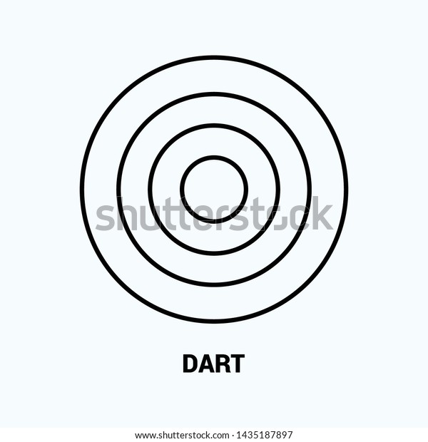 Dart Line Icon On White Background Stock Vector (Royalty Free ...